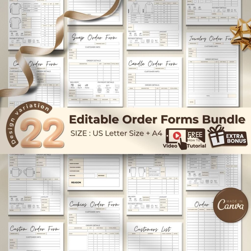 Order Form Template Bundle - Earn with Design
